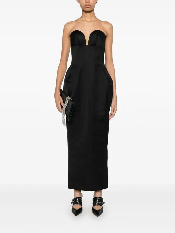 MONOT Satin Corset Maxi Dress