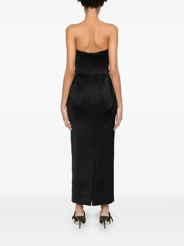 monot corset dress Monot Satin Corset Maxi Dress - Black
