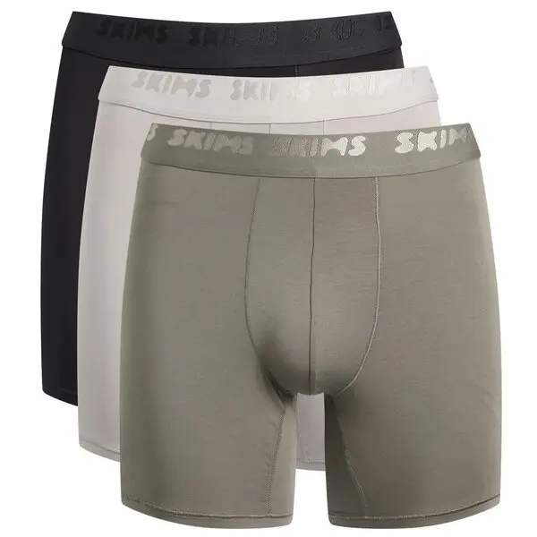 SKIMS Stretch 3 Pack Boxer Brief 5 Inch - Gunmetal Multi