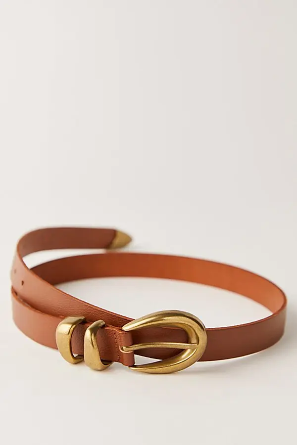 Free People Siren Leather Belt - Cognac
