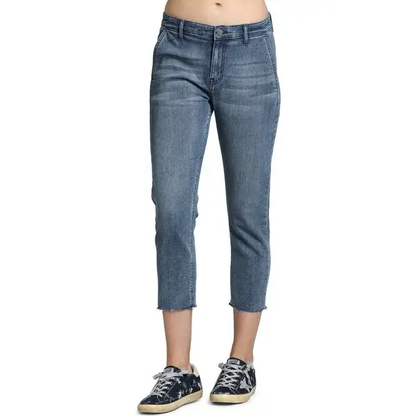 APNY Raw Hem Crop Trouser Jeans - Indigo