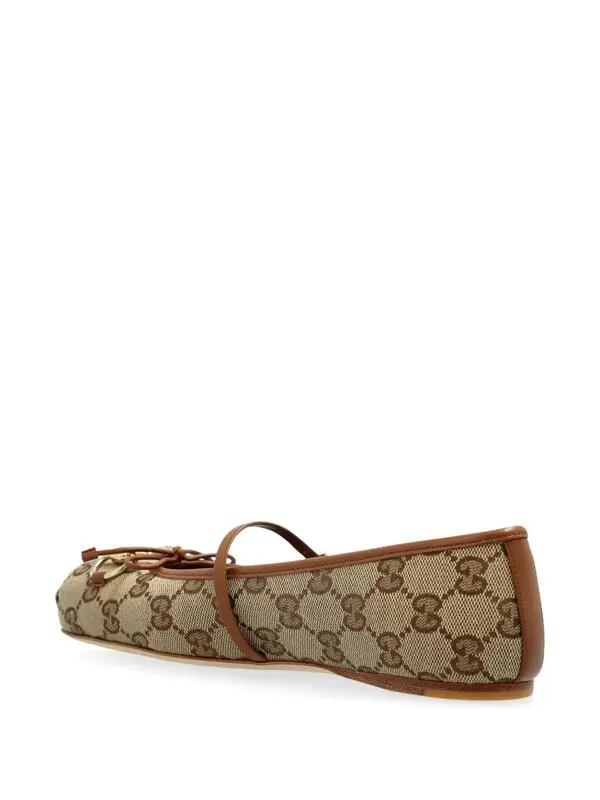 Gucci Print Strap Ballet Flats - Neutrals