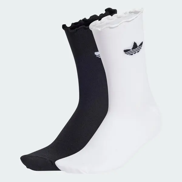 Adidas Ruffle Socks 2 Pairs - White / Black