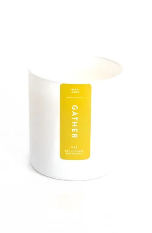 JOY PAPER CO. Gather Pear Spice Blend Coconut Soy Candle - White Glass Tumbler