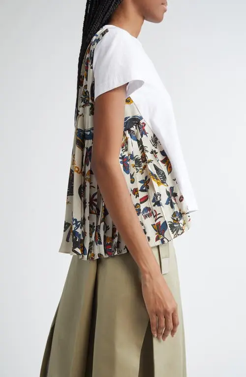 Sacai Race Car & Tropical Print T-Shirt - Ivory | Editorialist