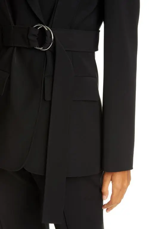 ADEAM Harness Detail Belted Crepe Jacket