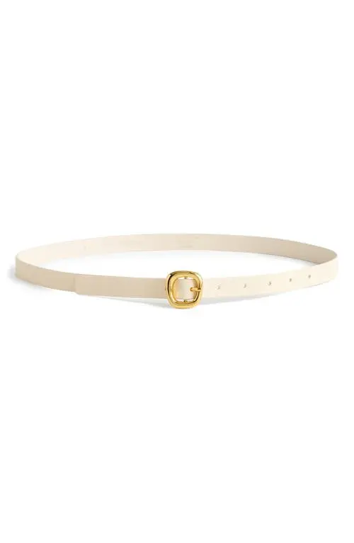 Madewell Puffy Buckle Leather Belt - Ivory