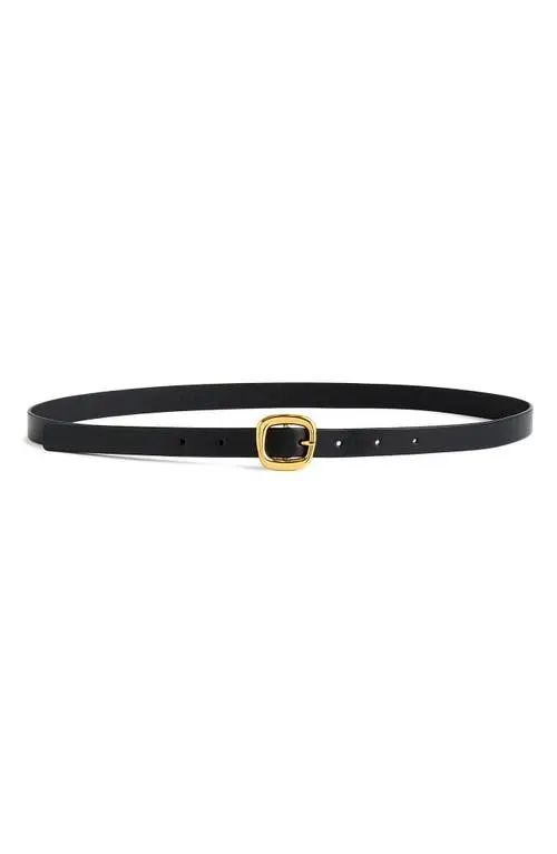 Madewell Puffy Buckle Leather Belt - True Black