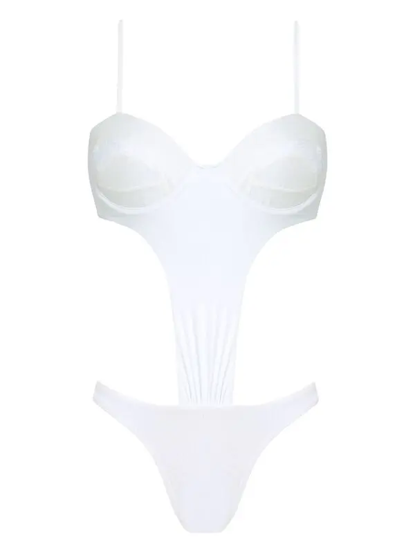 AMIR SLAMA Cut-out One-piece Swimsuit - White