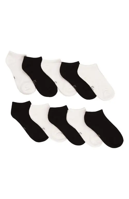 Felina Assorted 10-pack No Show Socks - Black/ White