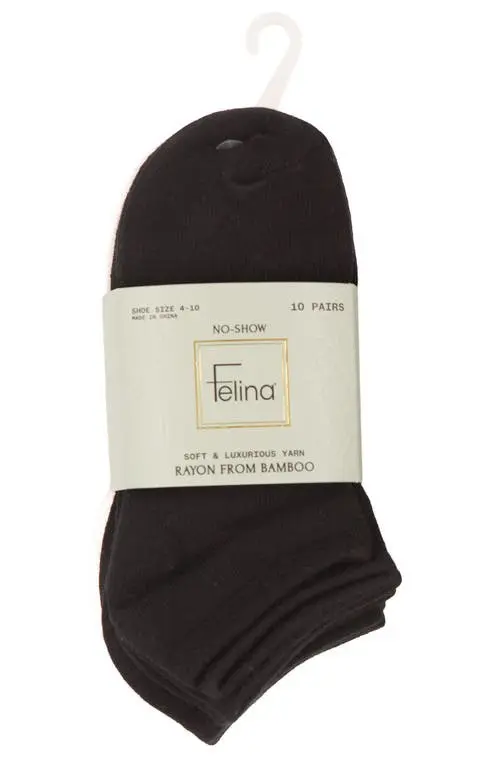 Felina Assorted 10-pack No Show Socks - Black/ White