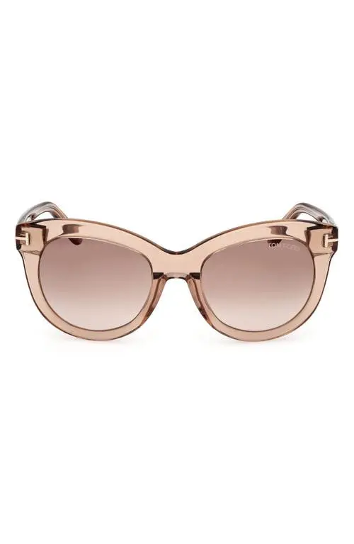 TOM FORD Odette Butterfly Sunglasses - Rose Champagne /t Logo