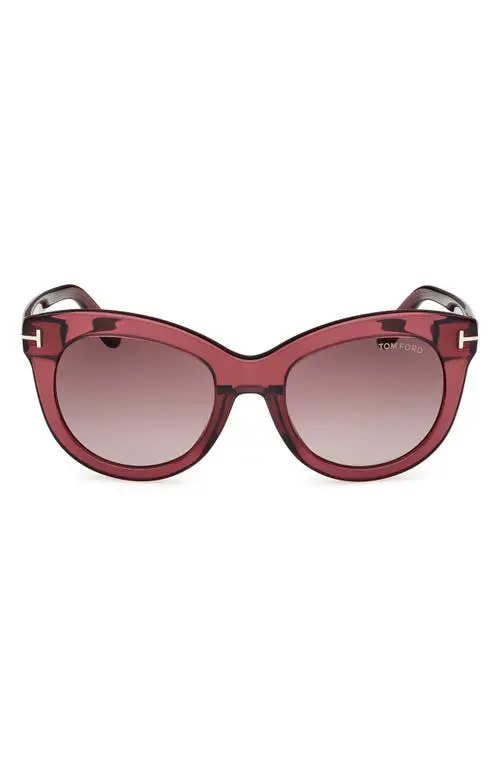 TOM FORD Odette Butterfly Sunglasses - Wine / T Logo / Burgundy