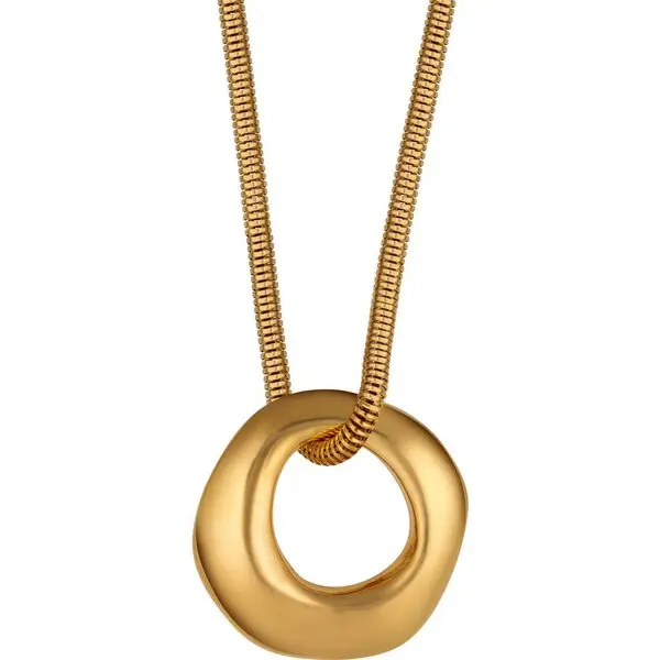 CHRISTINA CARUSO Organic Circle Pendant Necklace - 14k Gold