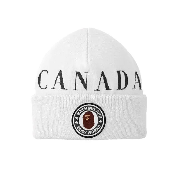 A BATHING APE X Canada Goose X Concepts Toque Beanie - White
