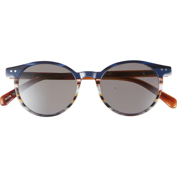 Eyebobs Case Closed 48mm Round Sunglasses - Blue Stripe