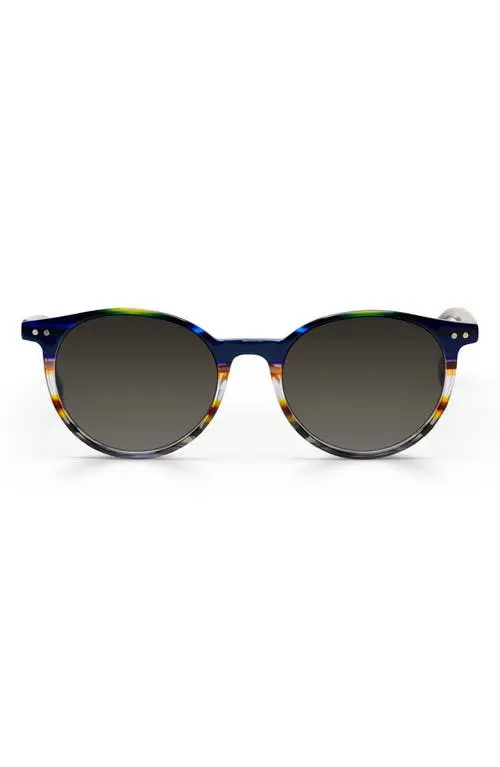 Eyebobs Case Closed 48mm Round Sunglasses - Blue Stripe