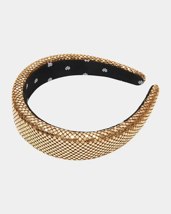 Lele Sadoughi Alice Chain Mail Headband In Bronze - 30% Off 