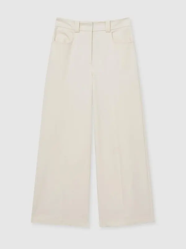 REISS Myrtle Twill Culottes Trousers