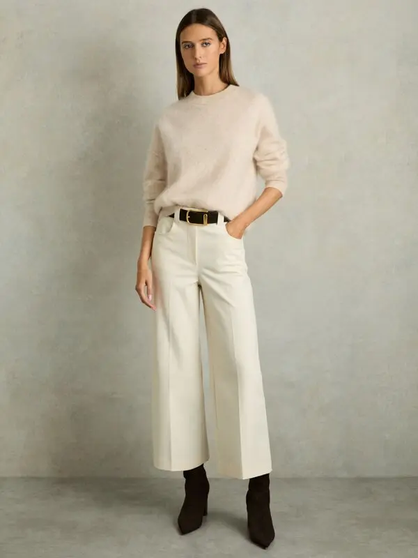 REISS Myrtle Twill Culottes Trousers