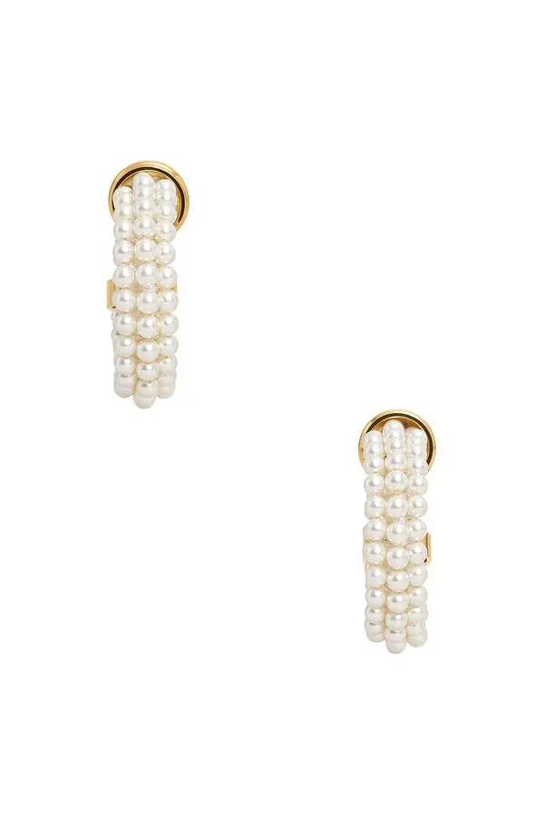 Alaïa Pearl Hoop Earrings - Blanc Nacre