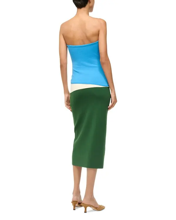 Staud La Serna Color Blocked Midi Dress
