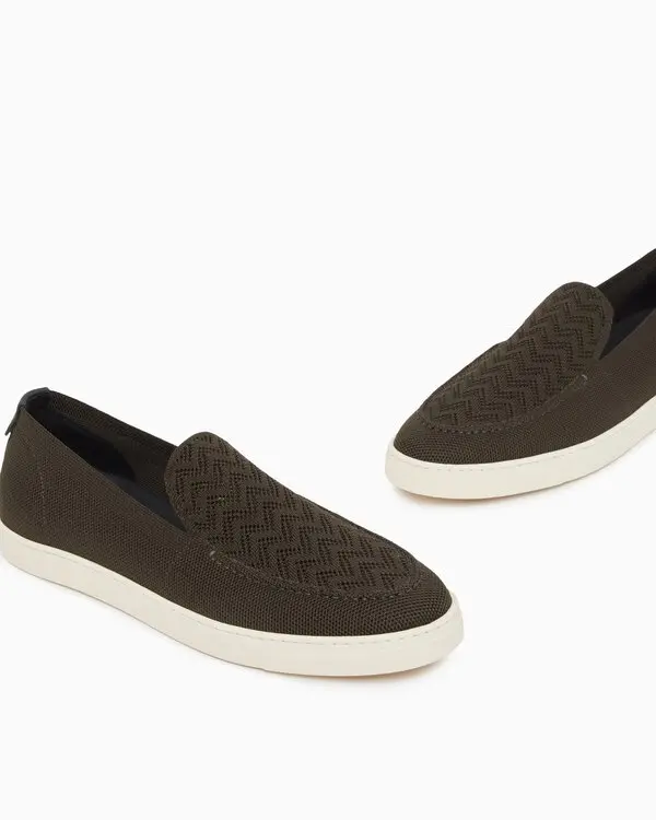 Giorgio Armani Chevron Jacquard Slip-ons - Brown
