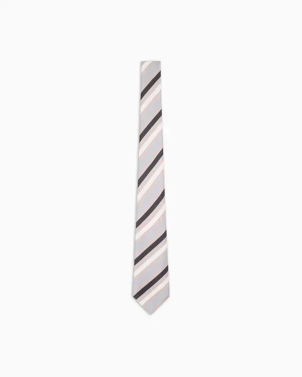Giorgio Armani Jacquard Silk Neck Tie - Beige