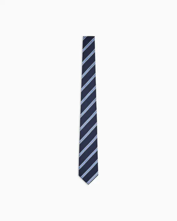 Giorgio Armani Jacquard Silk Neck Tie - Black