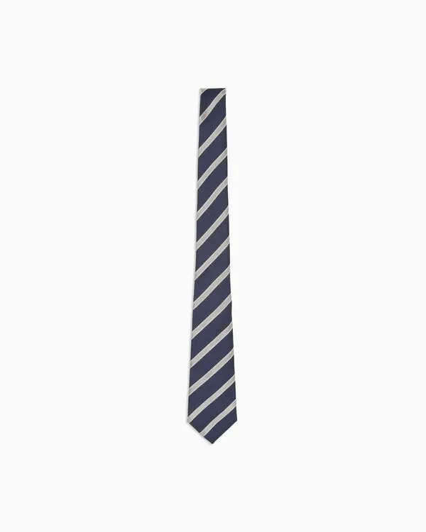 Giorgio Armani Jacquard Silk Neck Tie - Blue