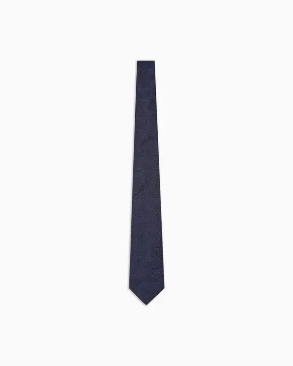 Giorgio Armani Jacquard Silk Neck Tie - Blue