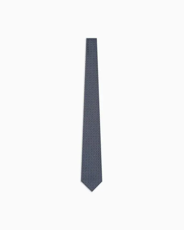 Giorgio Armani Jacquard Silk Neck Tie - Blue