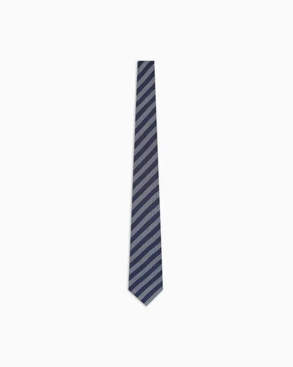 Giorgio Armani Jacquard Silk Neck Tie - Blue