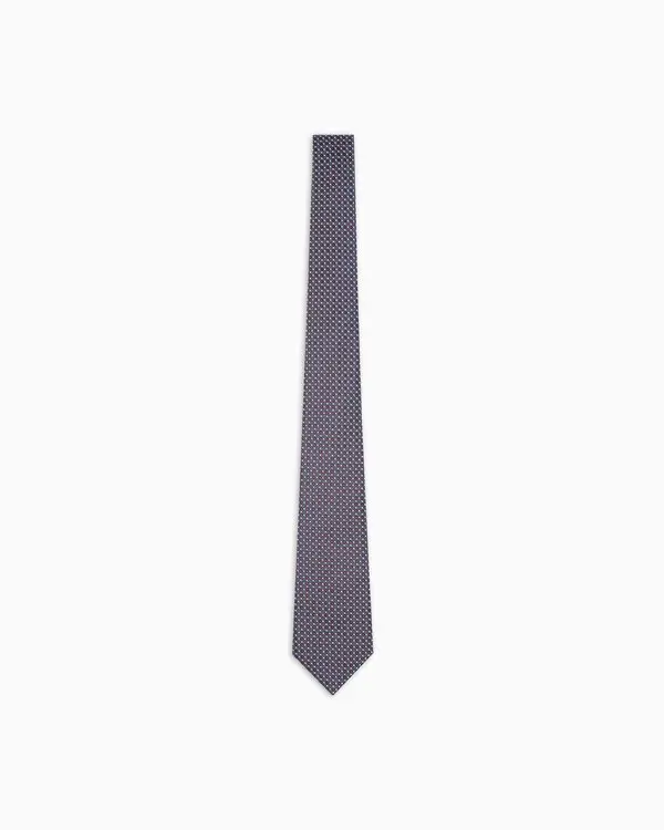 Giorgio Armani Jacquard Silk Neck Tie - Burgundy