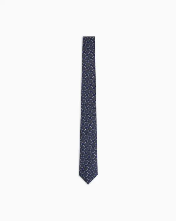 Giorgio Armani Jacquard Silk Neck Tie - Grey
