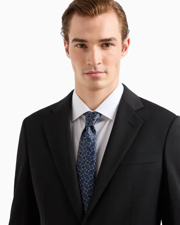Giorgio Armani Jacquard Silk Neck Tie - Grey
