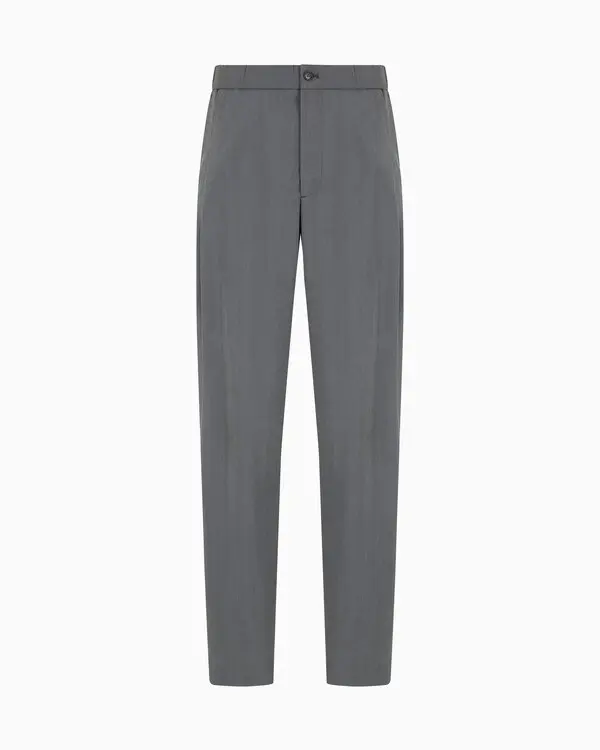 Giorgio Armani Washed Silk-blend Single-pleat Trousers - Grey