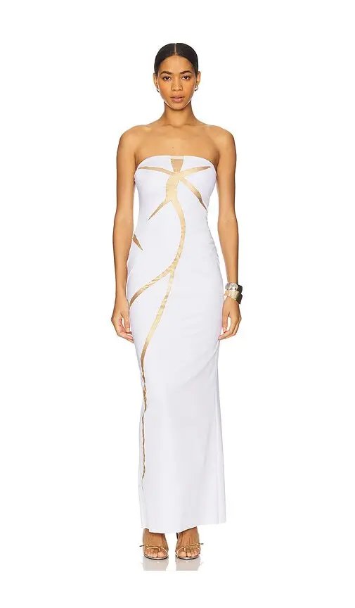 DI PETSA Healing Of Broken Heart Dress - White & Gold