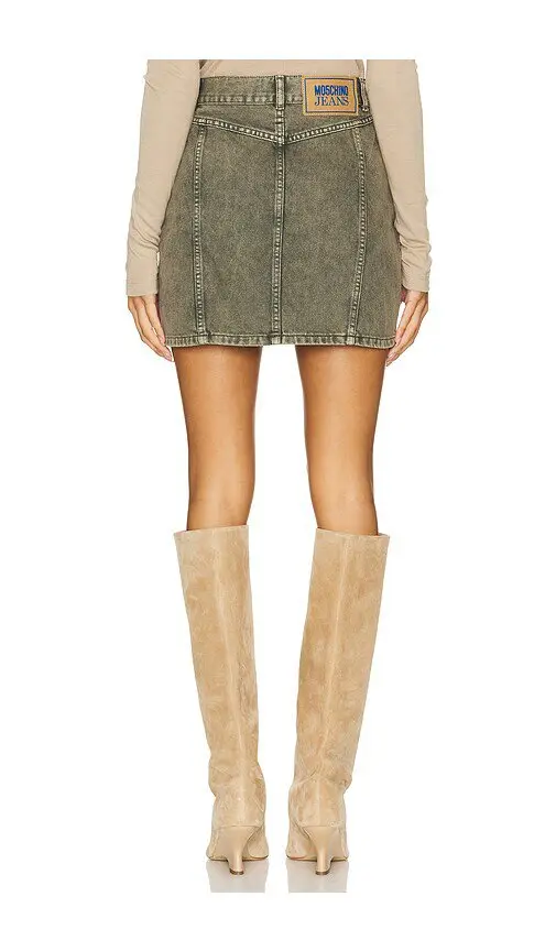 Moschino Grey Denim Mini Skirt