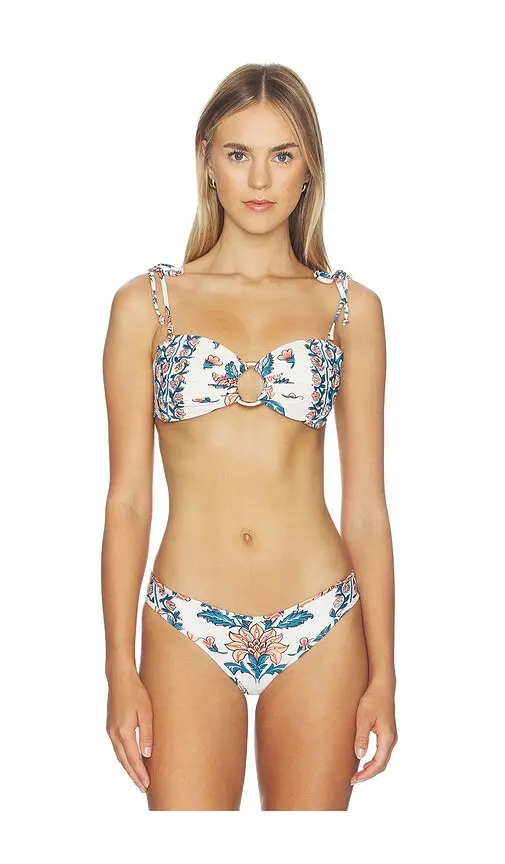 MONTCE Bandeau Bikini Top With Acrylic O-ring Detail - Winona Floral