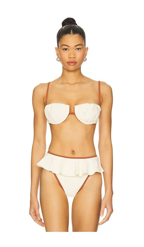 MONTCE Petal Bikini Top - Oat Terracotta