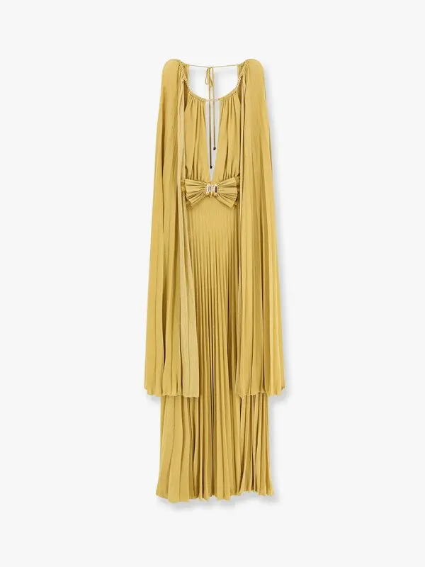 Elisabetta Franchi Red Carpet Viscose Blend Long Dress In Gold - 20% Off |  Editorialist