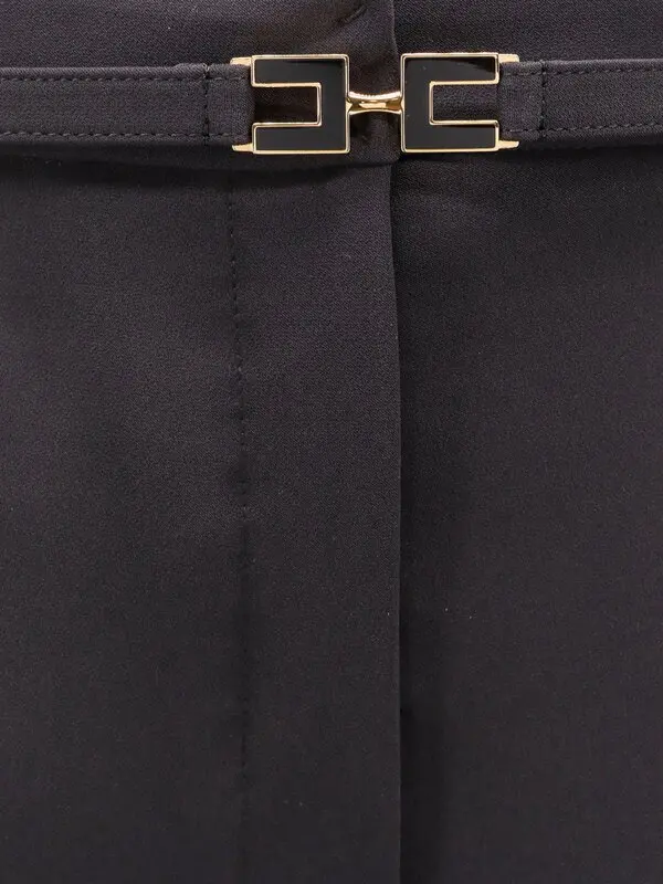 Elisabetta Franchi Tuxedo Trousers With Belt And Enamelled Detail