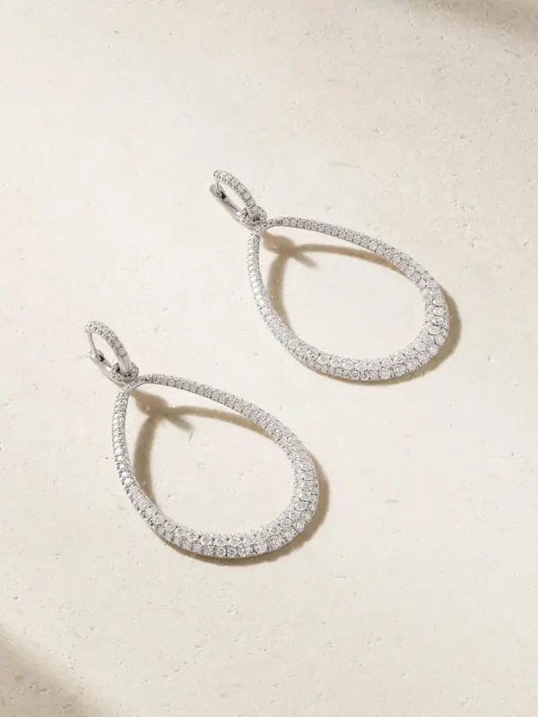 Irene Neuwirth Swing 18-karat White Diamond Hoop Earrings - Silver
