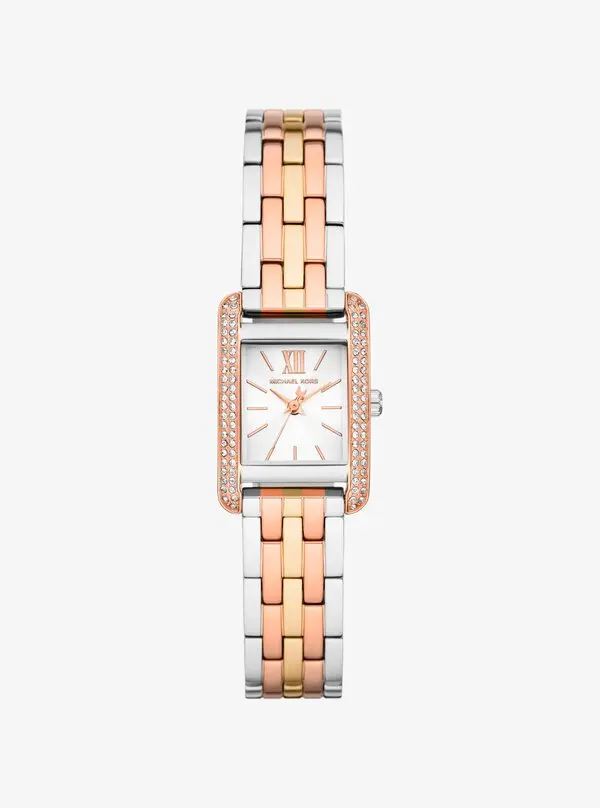 Michael Kors Mini Monroe Pavé Tri-tone Watch - Silver