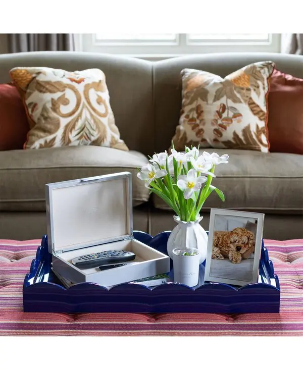 ADDISON ROSS LONDON Scalloped Ottoman Tray, 26 X 17