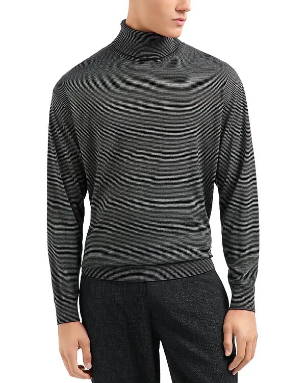 Emporio Armani Pinstriped Turtleneck Sweater