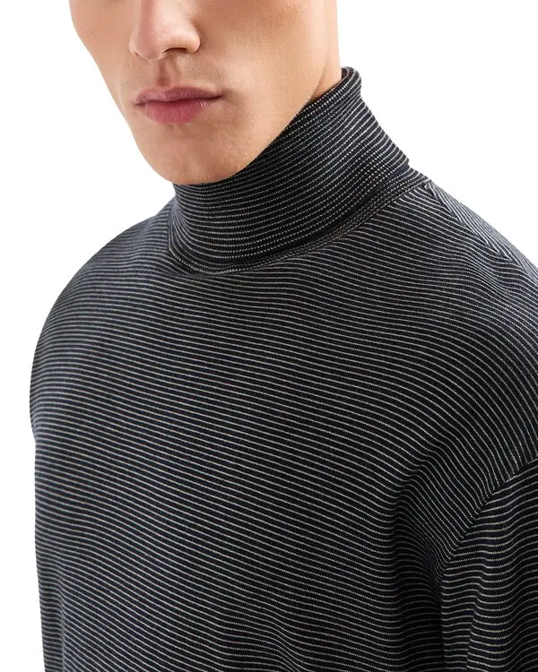 Emporio Armani Pinstriped Turtleneck Sweater