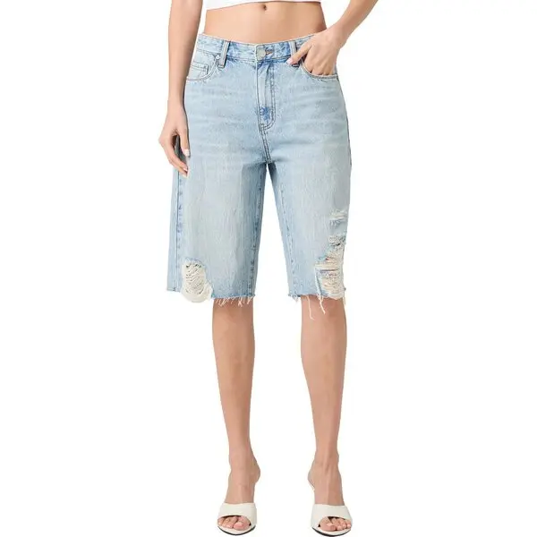 Blanknyc The Leonard Distressed Denim Bermuda Shorts