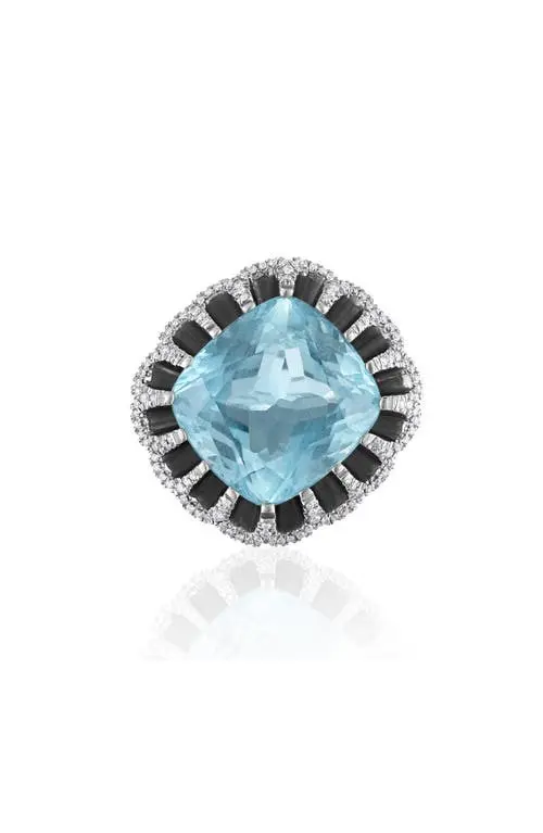 MINDI MOND Aquamarine & Diamond Statement Ring
